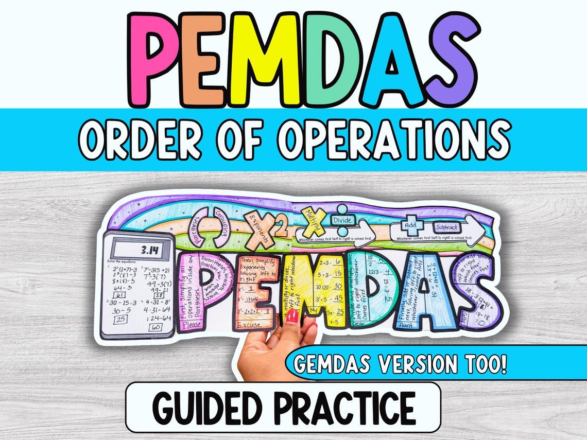 PEMDAS / GEMDAS Math Notes, Order of Operations Guided Notes, Math ...