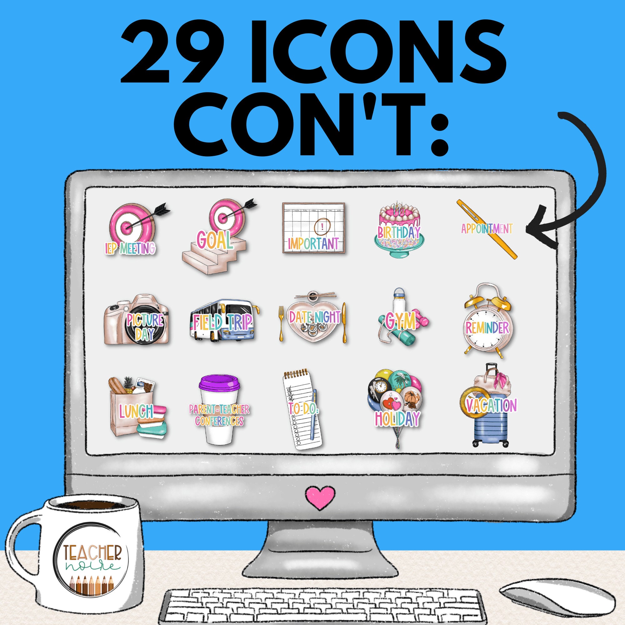 Teacher Stickers for Planner Digital Stickers Stickers for - Etsy