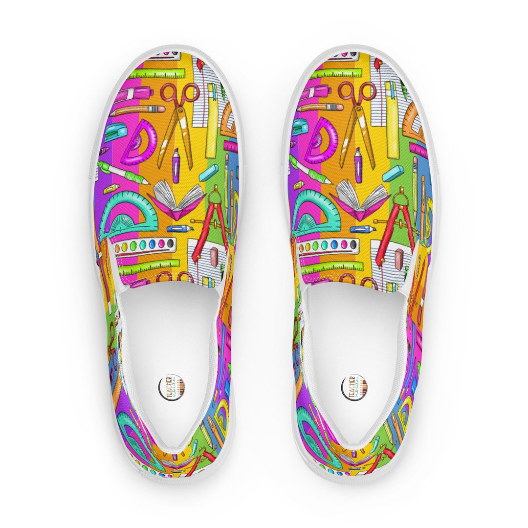 Rainbow Teacher Themed Shoes, Back to School, First Year Teacher, Back ...