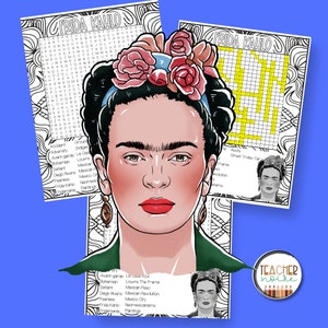 Frida Kahlo Word Search, Frida Kahlo Activity, Frida Printable, Famous ...