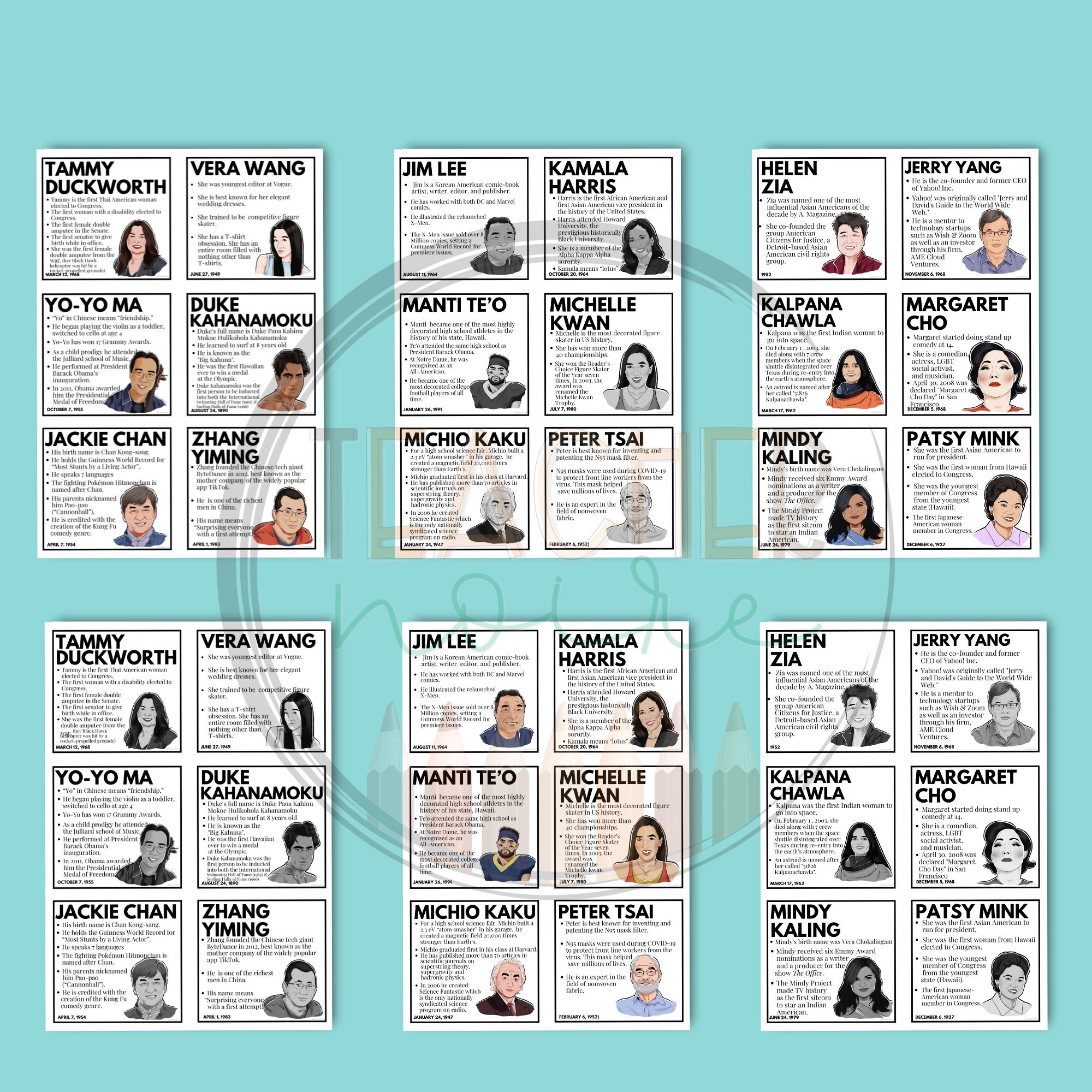Pocket Chart Calendar Cards, Asian and Pacific Islander Heritage Month ...