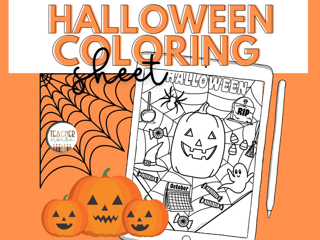 Halloween Coloring Page, Halloween Coloring Printable, Fall Coloring ...