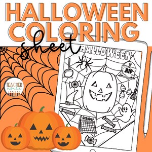 Halloween Coloring Page, Halloween Coloring Printable, Fall Coloring ...