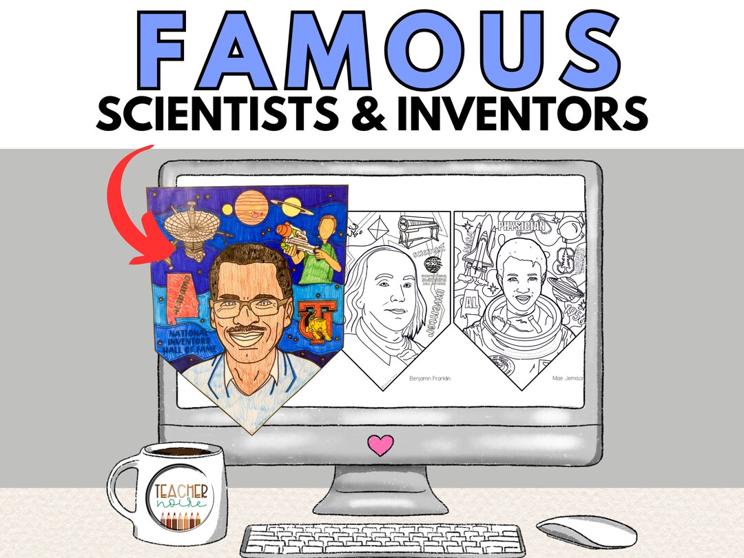 Famous Scientists and Inventors Posters, Coloring Pages, Famous STEM ...