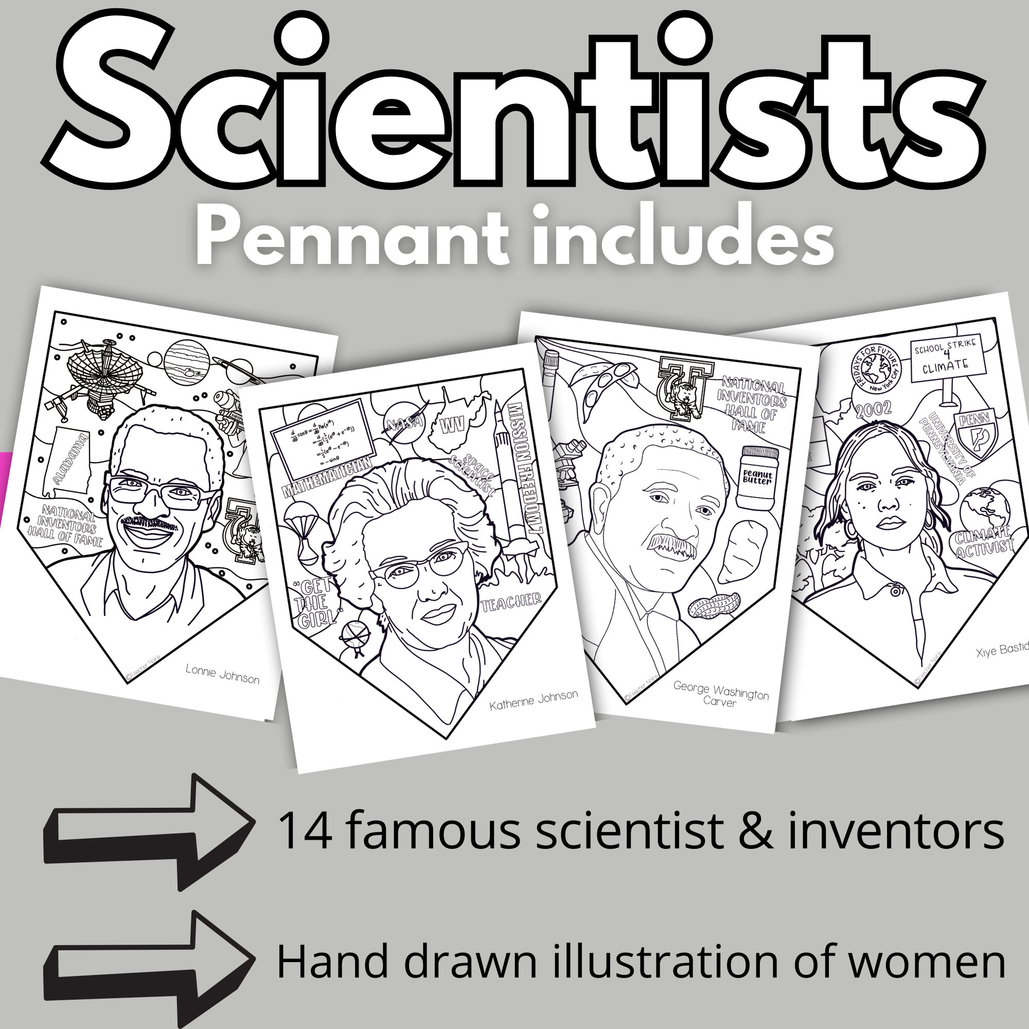Famous Scientists and Inventors Posters, Coloring Pages, Famous STEM ...