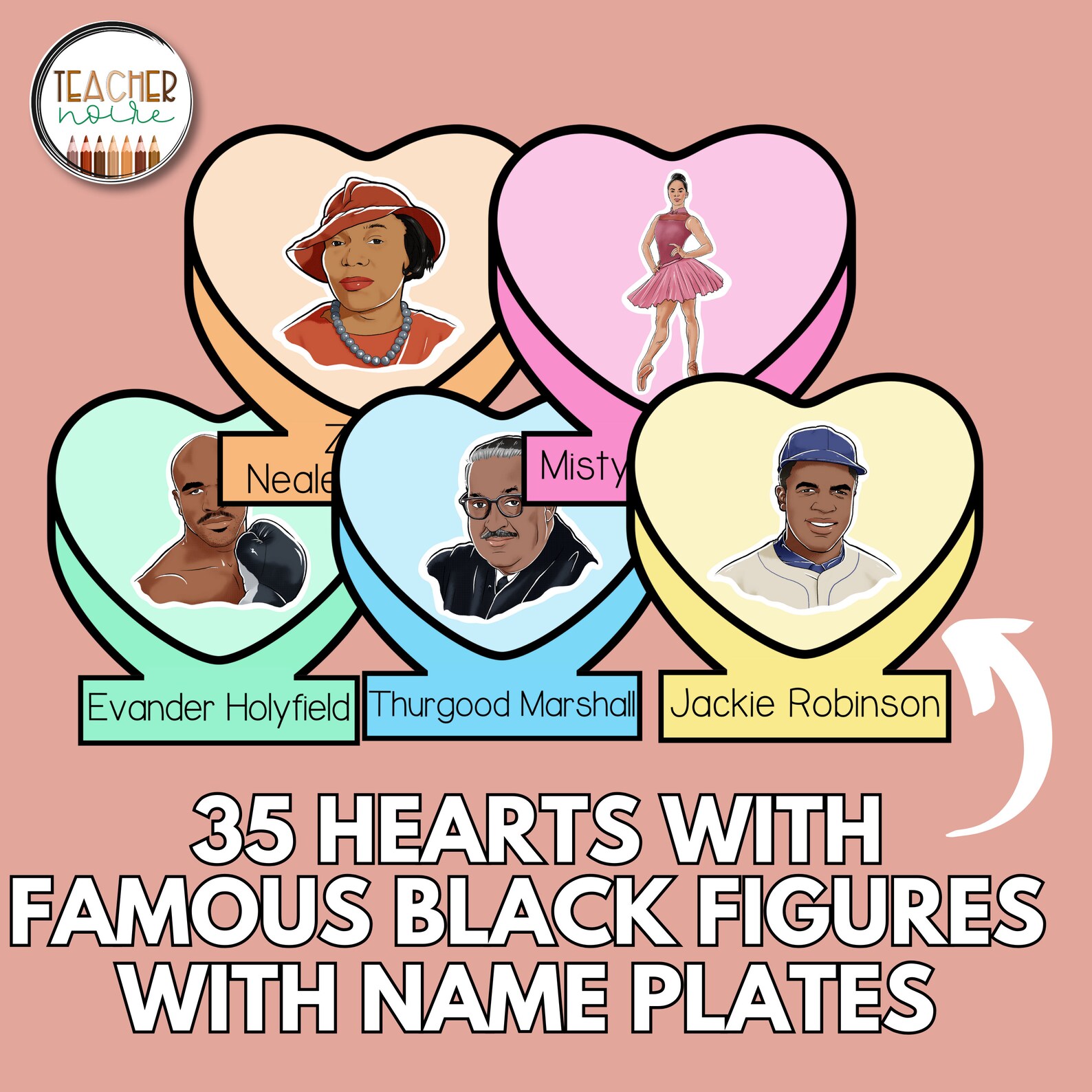 Black History Valentine's Day Bulletin Board, Bulletin Board Set, Door ...