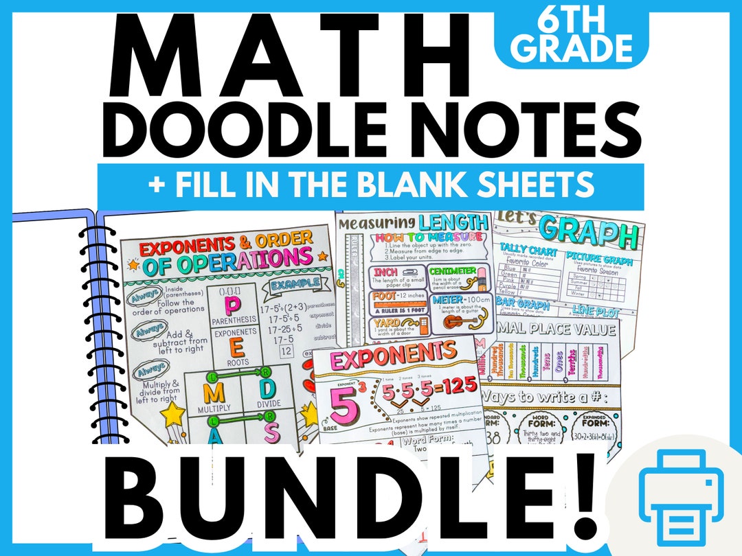 Math Notes, Interactive Math Notebooks and Poster Bundle, Math Notes ...