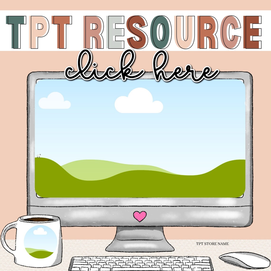 Canva Editable TPT Mockup Template Boho Themed Instagram for - Etsy