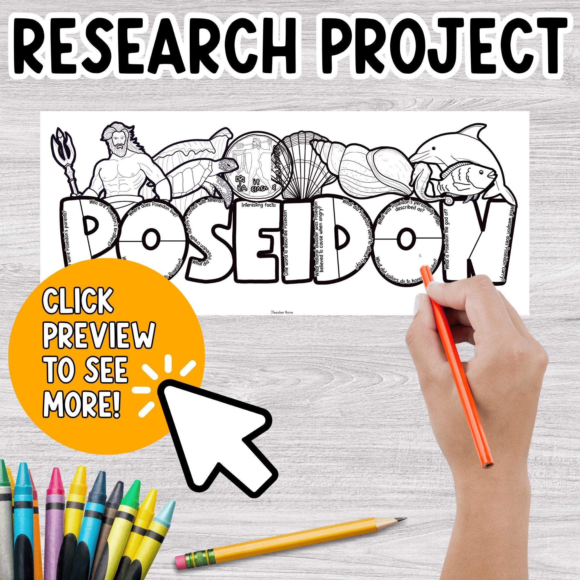 Poseidon, Ancient Greek God and Goddesses, Greek Mythology Project ...
