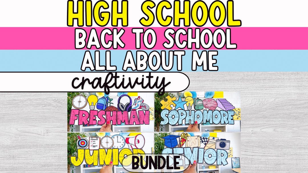 High School All About Me Craft, Beginning of the Year Project Bundle ...