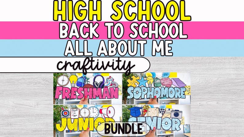High School All About Me Craft, Beginning of the Year Project Bundle ...