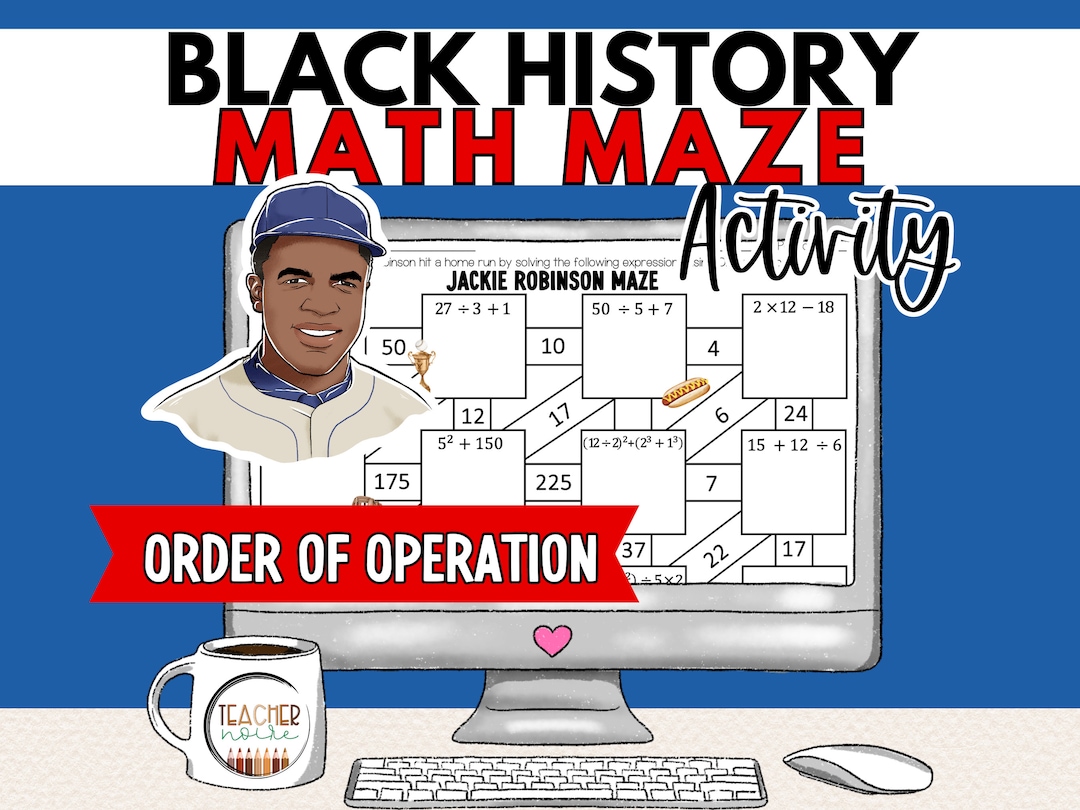 Black History Math, Order of Operations Worksheet, Math Maze, Multi ...