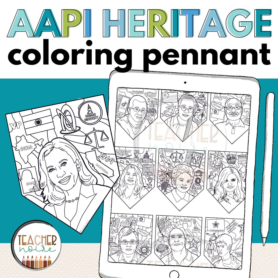 AAPI Heritage Month Bulletin Board Posters, AAPI History Coloring ...
