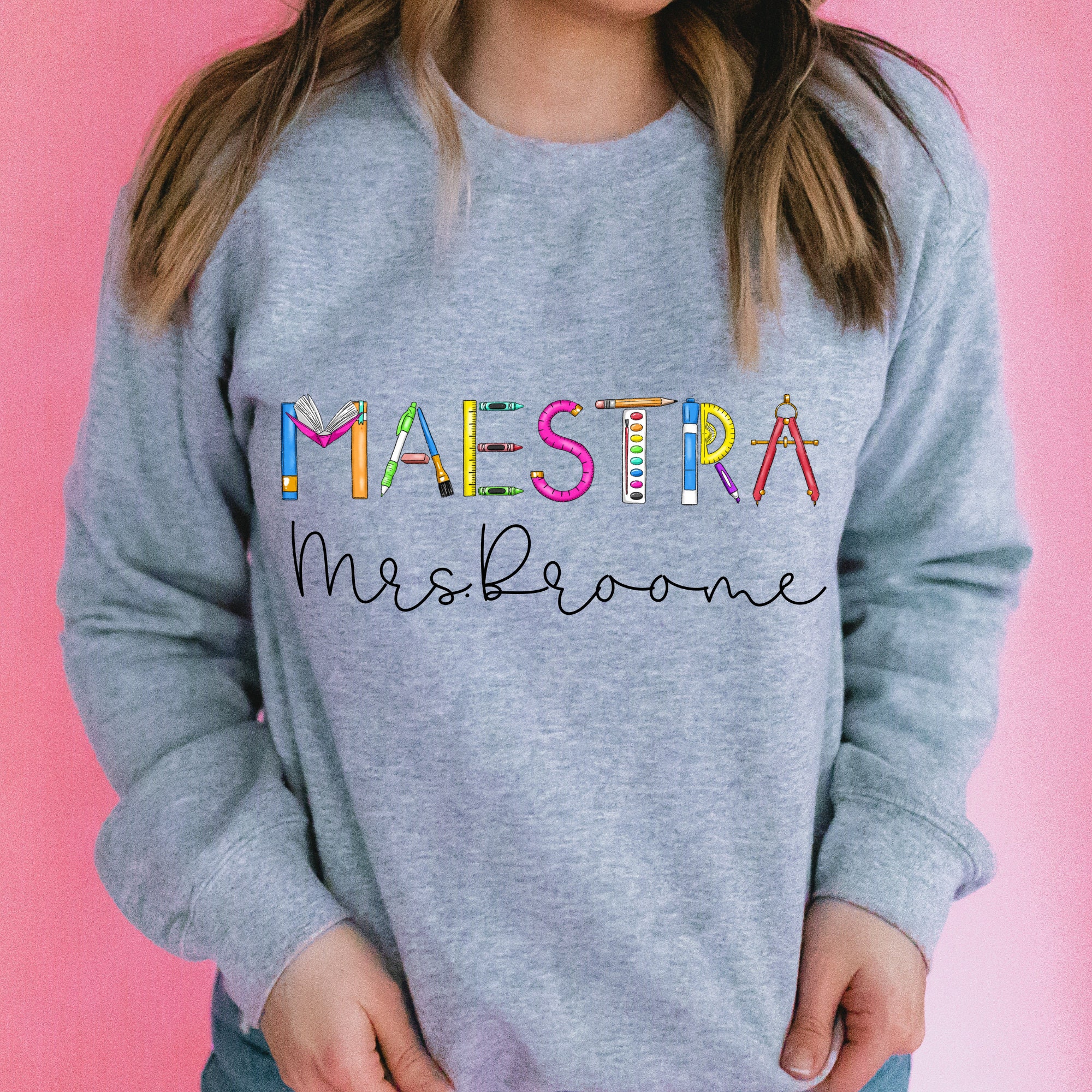 Maestra Sweatshirt Personalized Maestra Sweater Spanish - Etsy