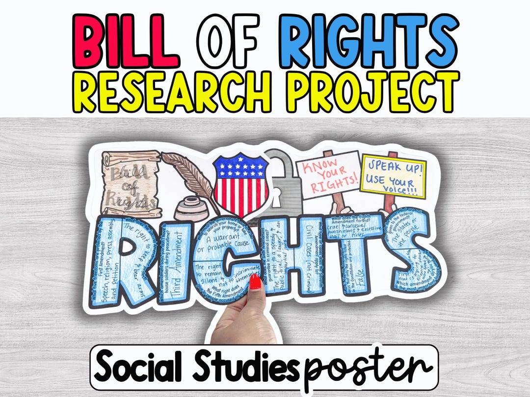 The Bill of Rights Worksheet Activity Project, the Amendments, Civics ...
