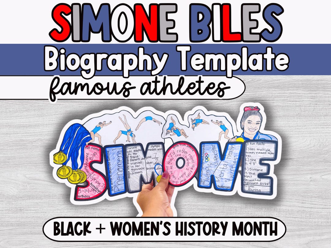 Simone Biles Research Project, Women in History, Poster, Craftivity ...