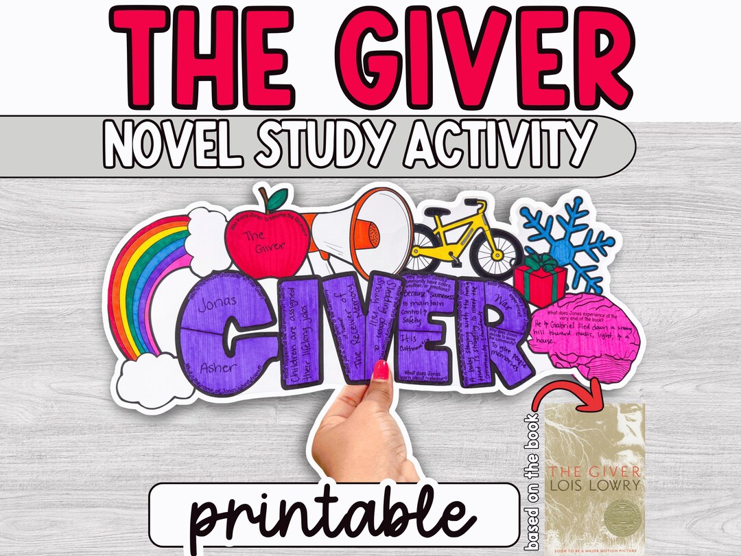 The Giver Novel Study Project, Lois Lowry, Worksheets, Book Activities ...