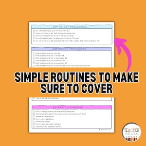 Routines and Procedures in the Classroom Checklist, Beginning of the ...