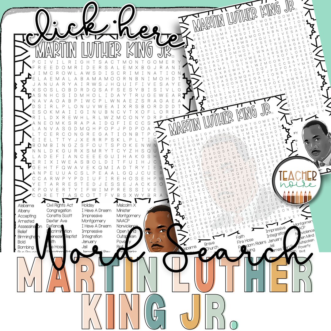 Martin Luther King Jr. Word Search, MLK Jr. Day Activity, Black History ...
