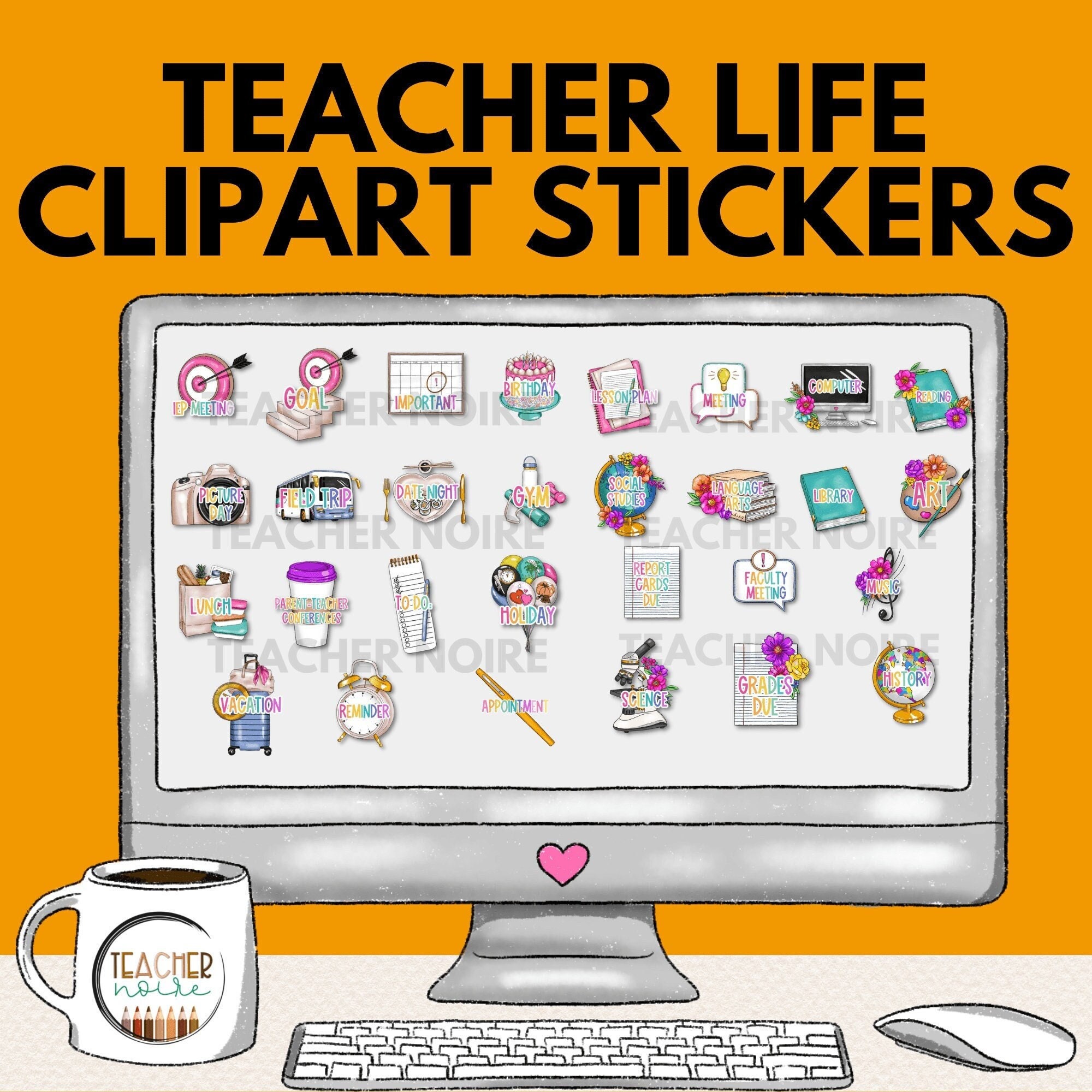 Teacher Stickers for Planner Digital Stickers Stickers for - Etsy