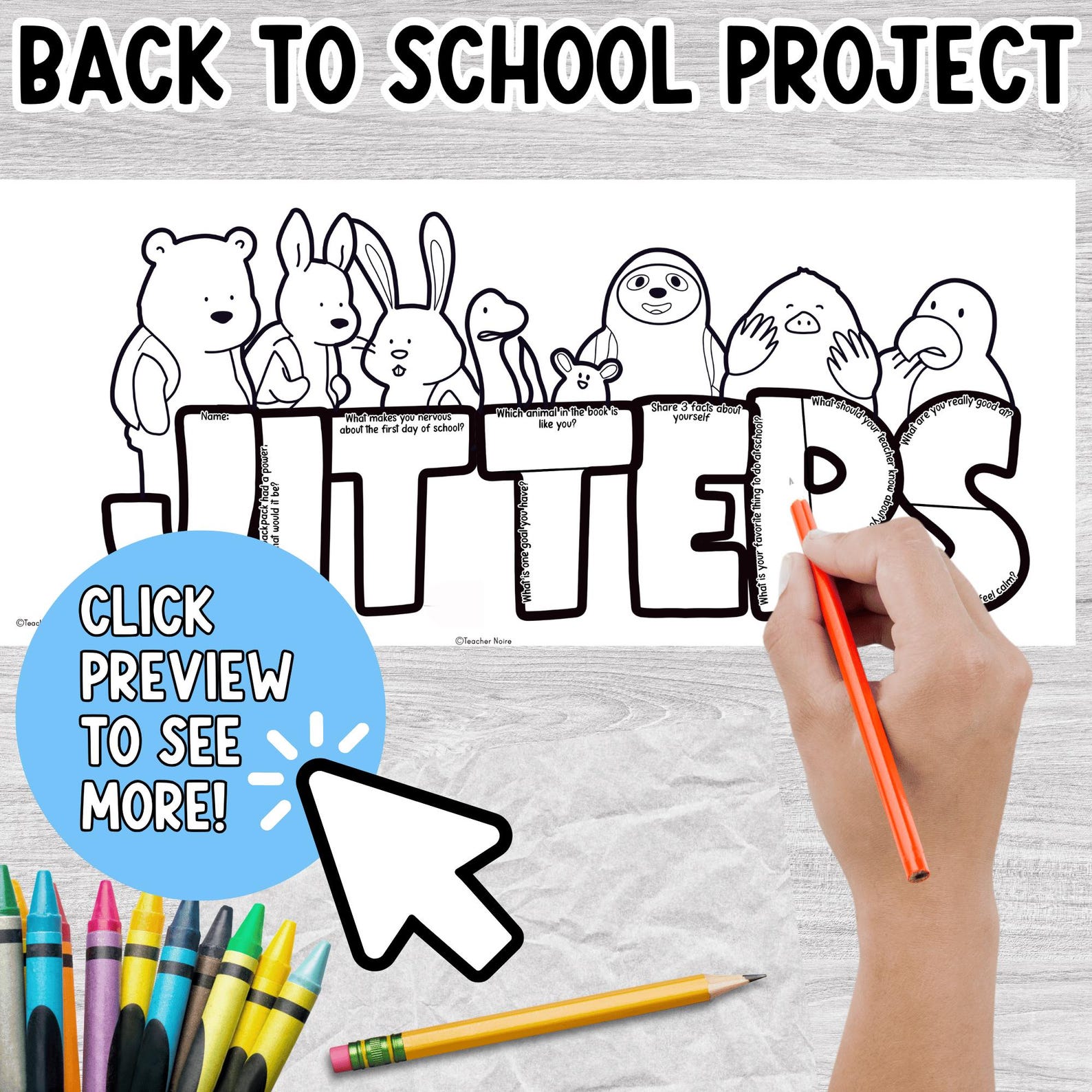 First Day Critter Jitters, All About Me Craft, Beginning of Year Week ...