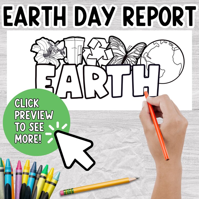 Earth Day Craft, Bulletin Board Research Project, Poster, Writing ...