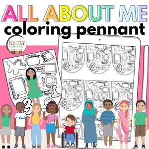 All About Me Printable Coloring Pages, All About Me Pennant, All About ...