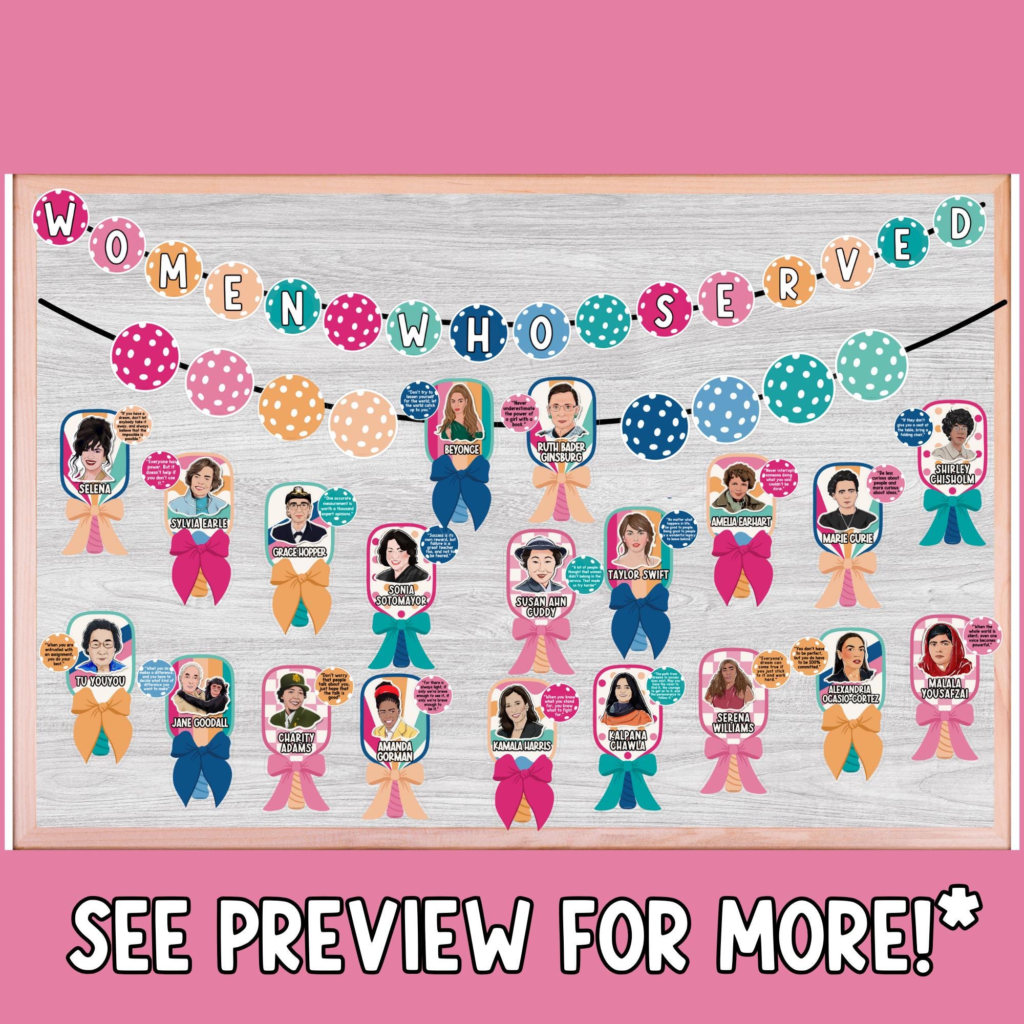 Women's History Month Bulletin Board, Inspirational Women Quotes, March ...
