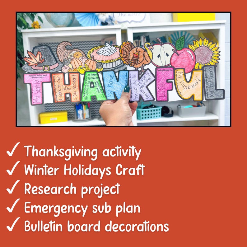 Thanksgiving Craftivity Bulletin Board, Middle School, Thanksgiving ...