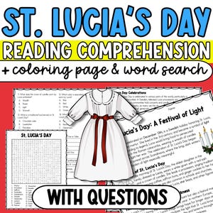 St. Lucia's Day | Reading Comprehension With Questions, December Winter ...