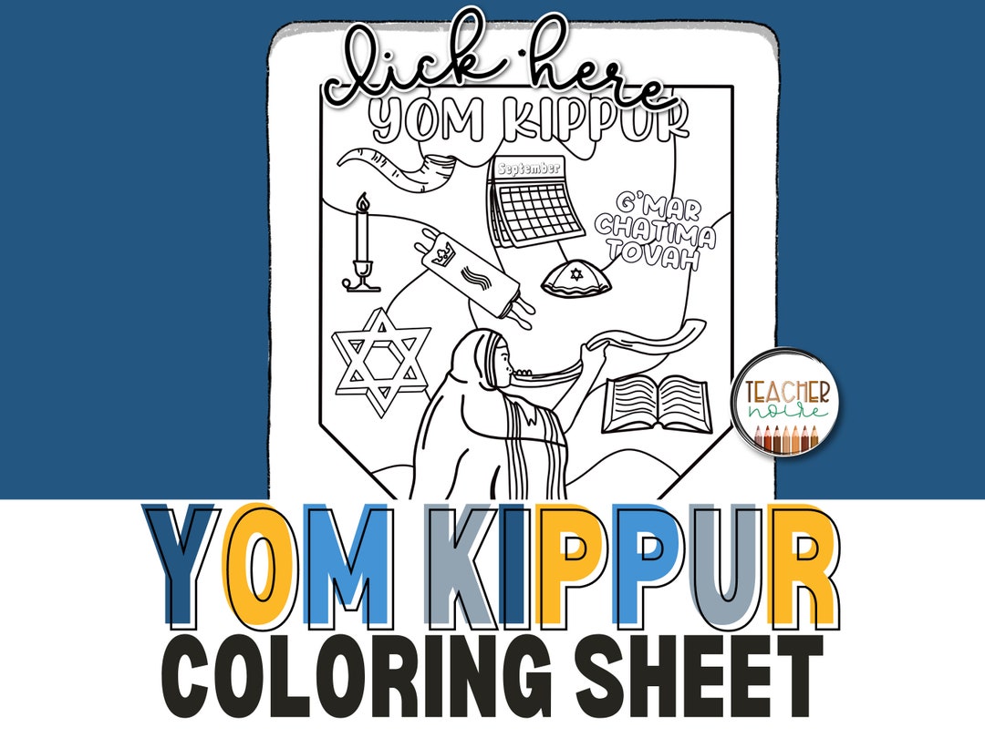 Yom Kippur Coloring, Yom Kippur Printable Worksheets, Jewish Holiday - Etsy