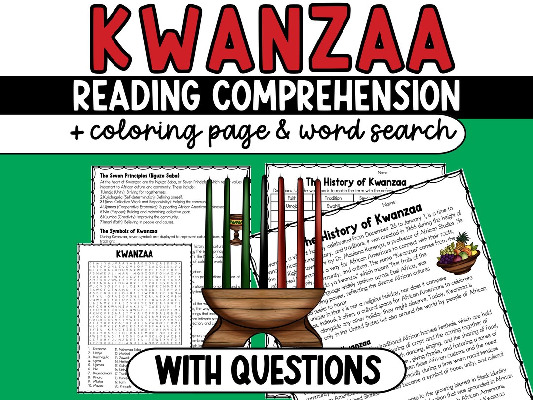 Kwanzaa | Reading Comprehension Passage With Questions, December Winter ...