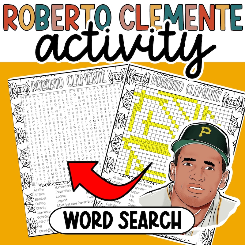 Roberto Clemente Svg - Etsy