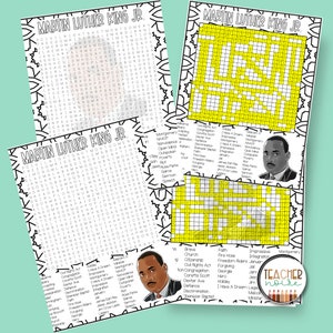 Martin Luther King Jr. Word Search, MLK Jr. Day Activity, Black History ...