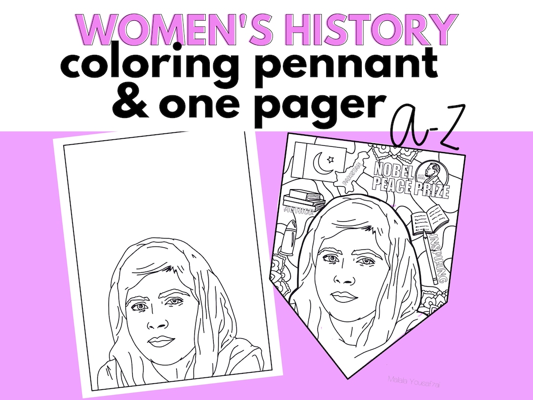 Activities for Women's History Month, Women's History Coloring Pennants ...