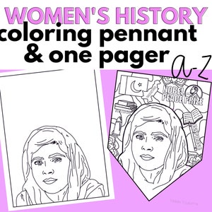 Activities for Women's History Month, Women's History Coloring Pennants ...