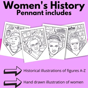 Activities for Women's History Month, Women's History Coloring Pennants ...