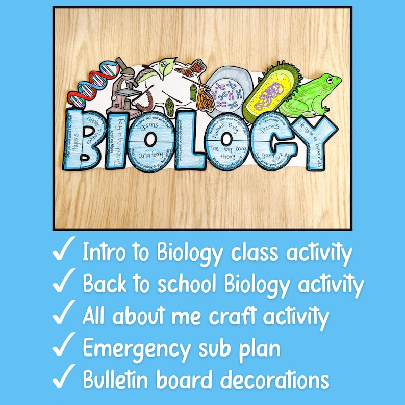 Intro to Biology, All About Me Craft, First Day Week Activities ...