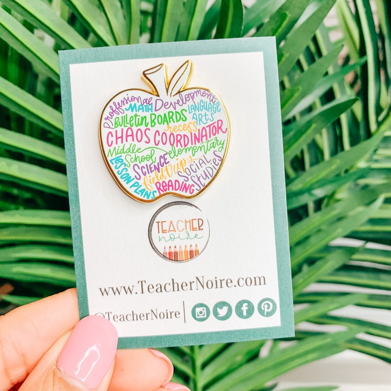 Teacher Life Apple Hard Enamel Teacher Pin Teacher Pins for - Etsy