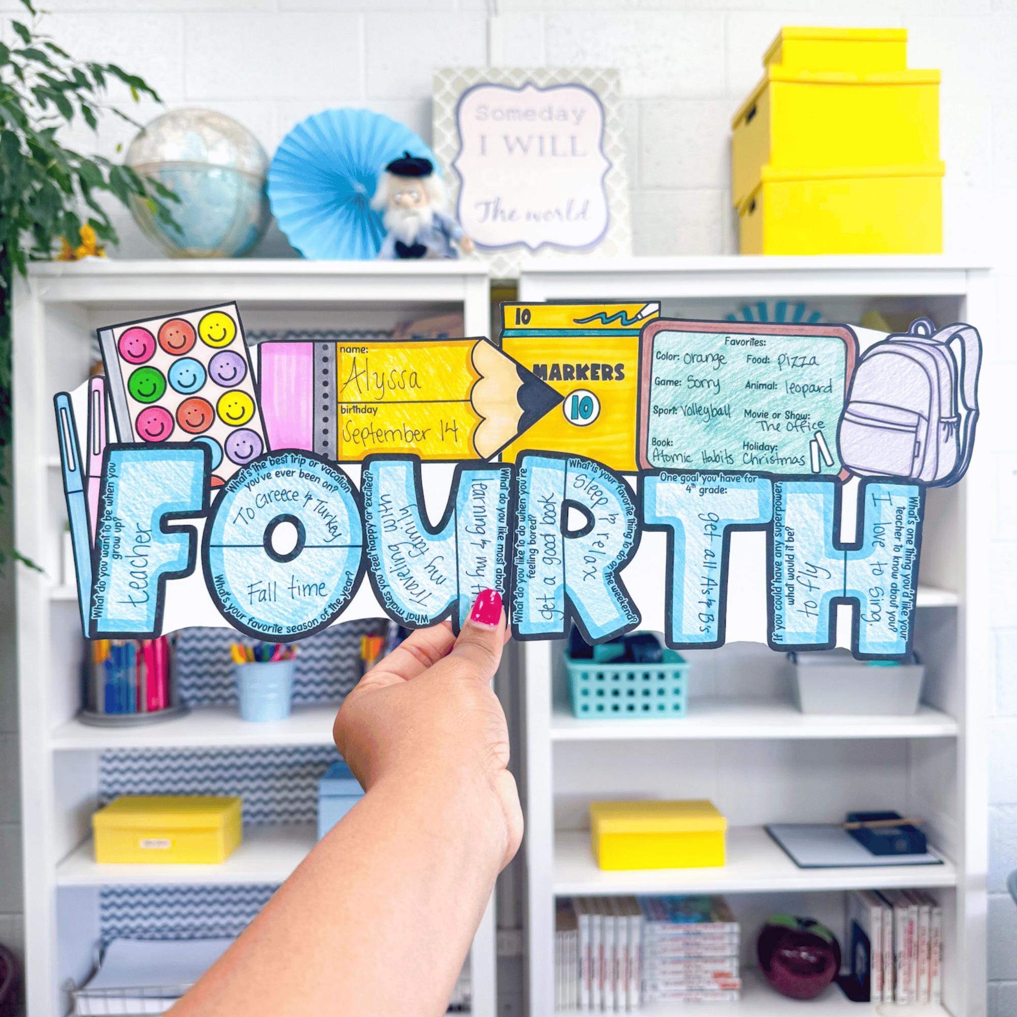All About Me Craft, 4th Grade Back to School, Poster Worksheet, First ...