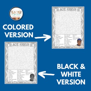 Black History Month Word Search, Jackie Robinson, Famous Athletes ...