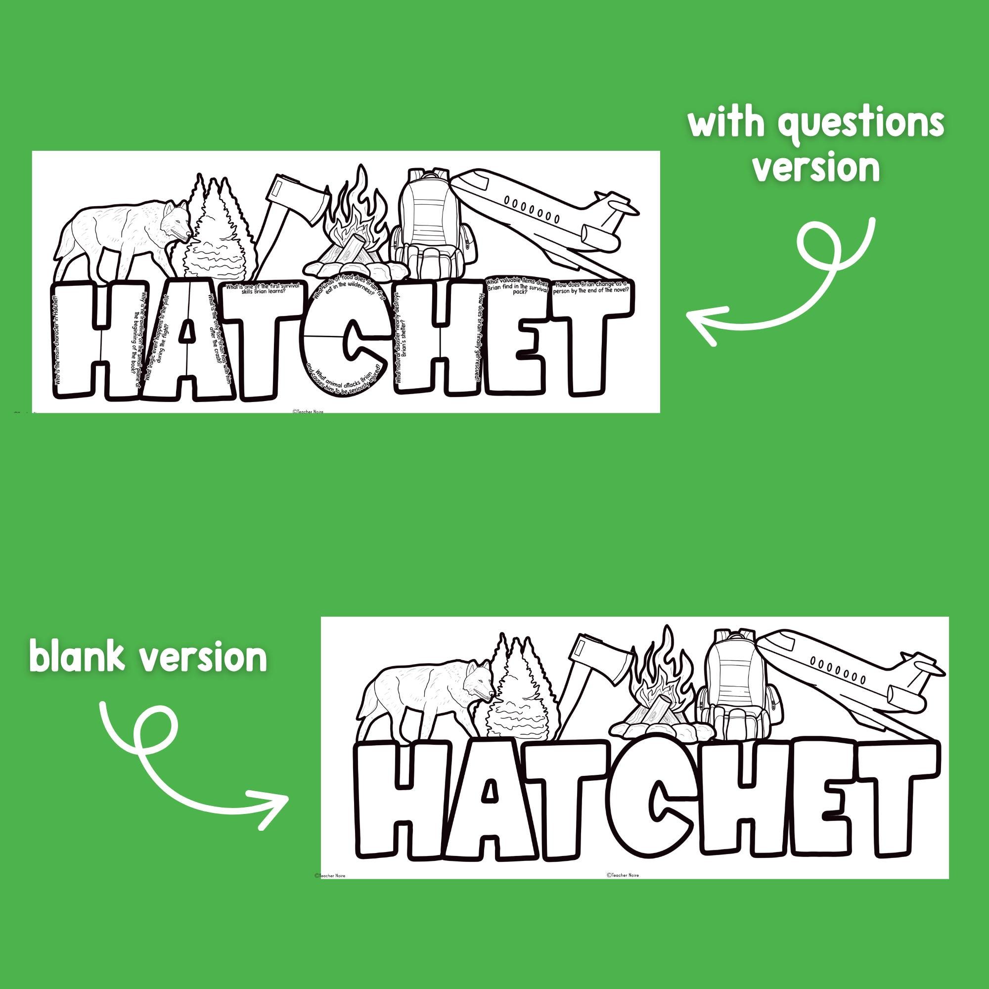 Hatchet Novel Study Unit Gary Paulsen, Worksheets, Book Activities ...