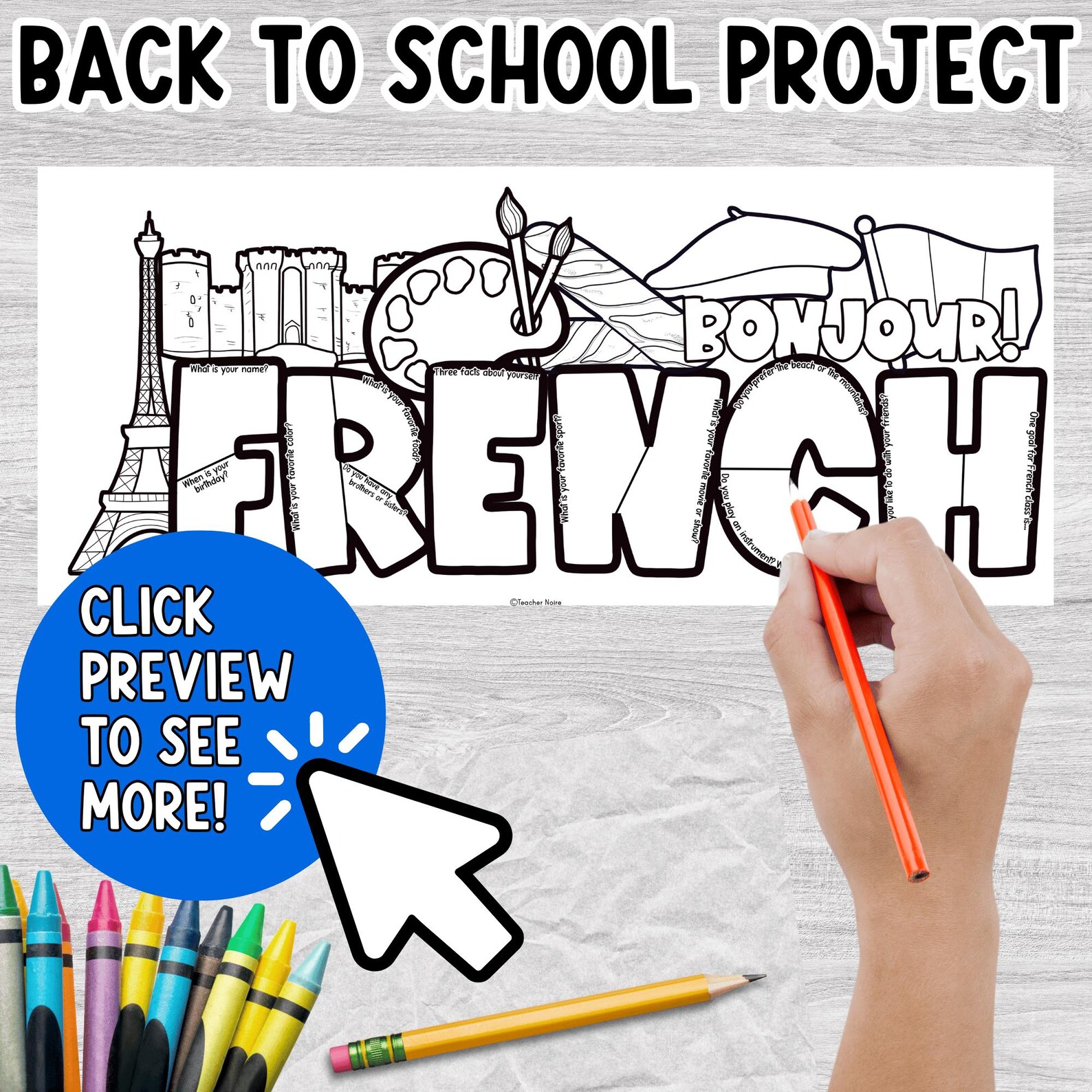 All About Me Craft, Back to School English & French Class Decor, Tout ...