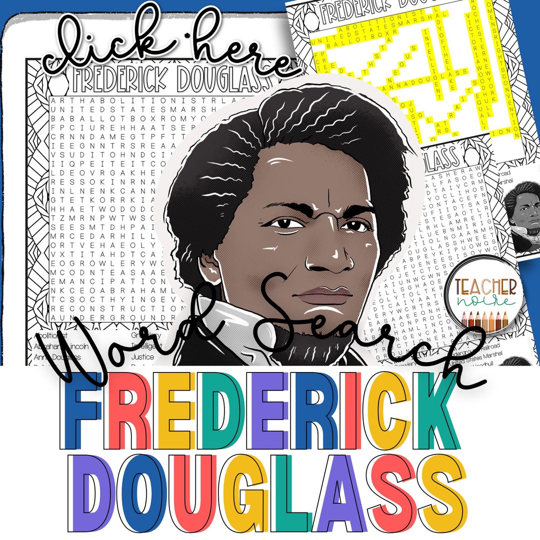 Frederick Douglass Word Search, Frederick Douglass Activity, Black ...