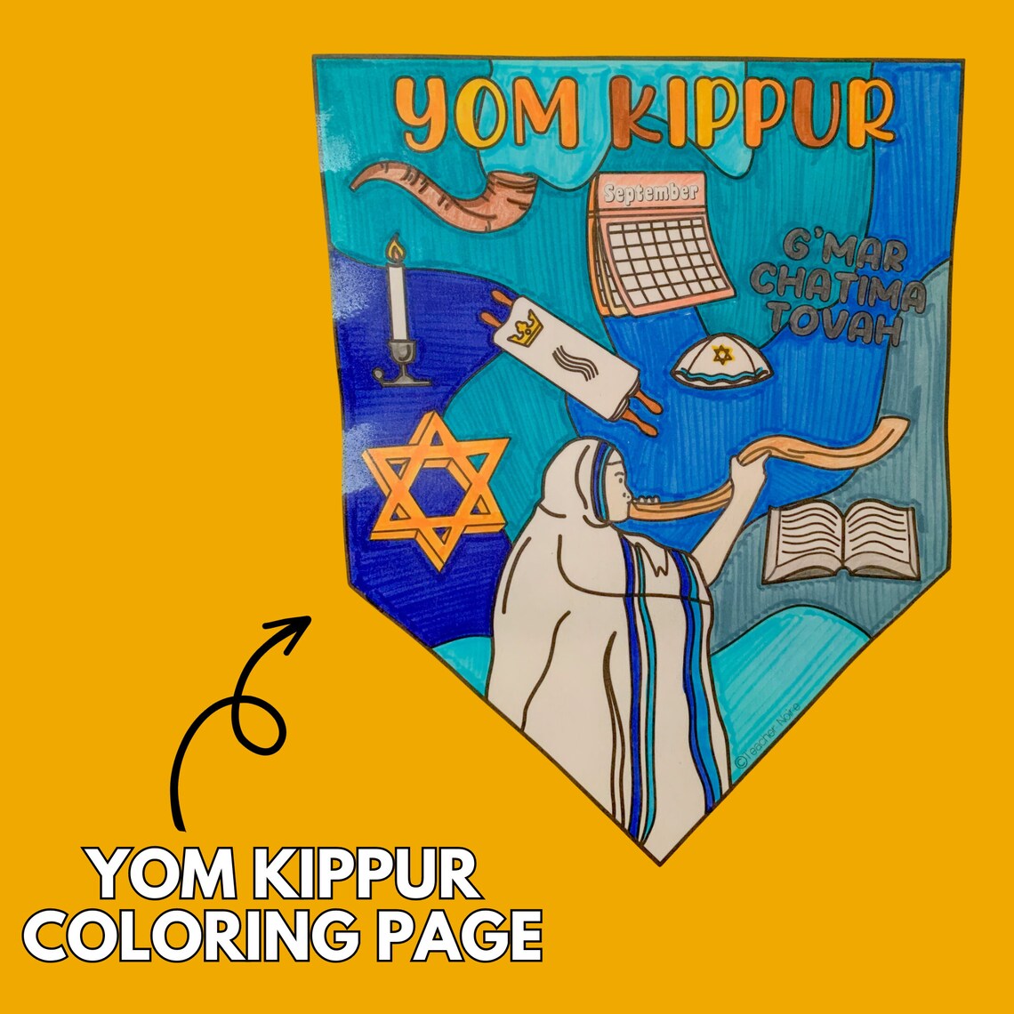 Yom Kippur Coloring, Yom Kippur Printable Worksheets, Jewish Holiday - Etsy