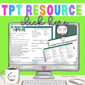TPT Resource Product Mockup Computer | Canva Editable for Social Media ...