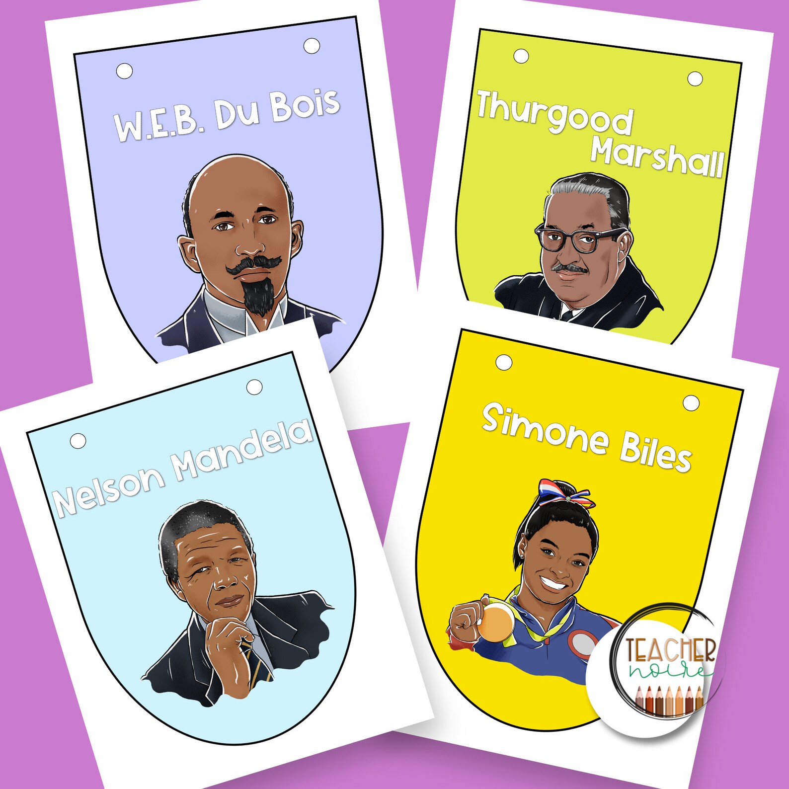 Black History Month Bulletin Board, Abc's of Black History Garland ...