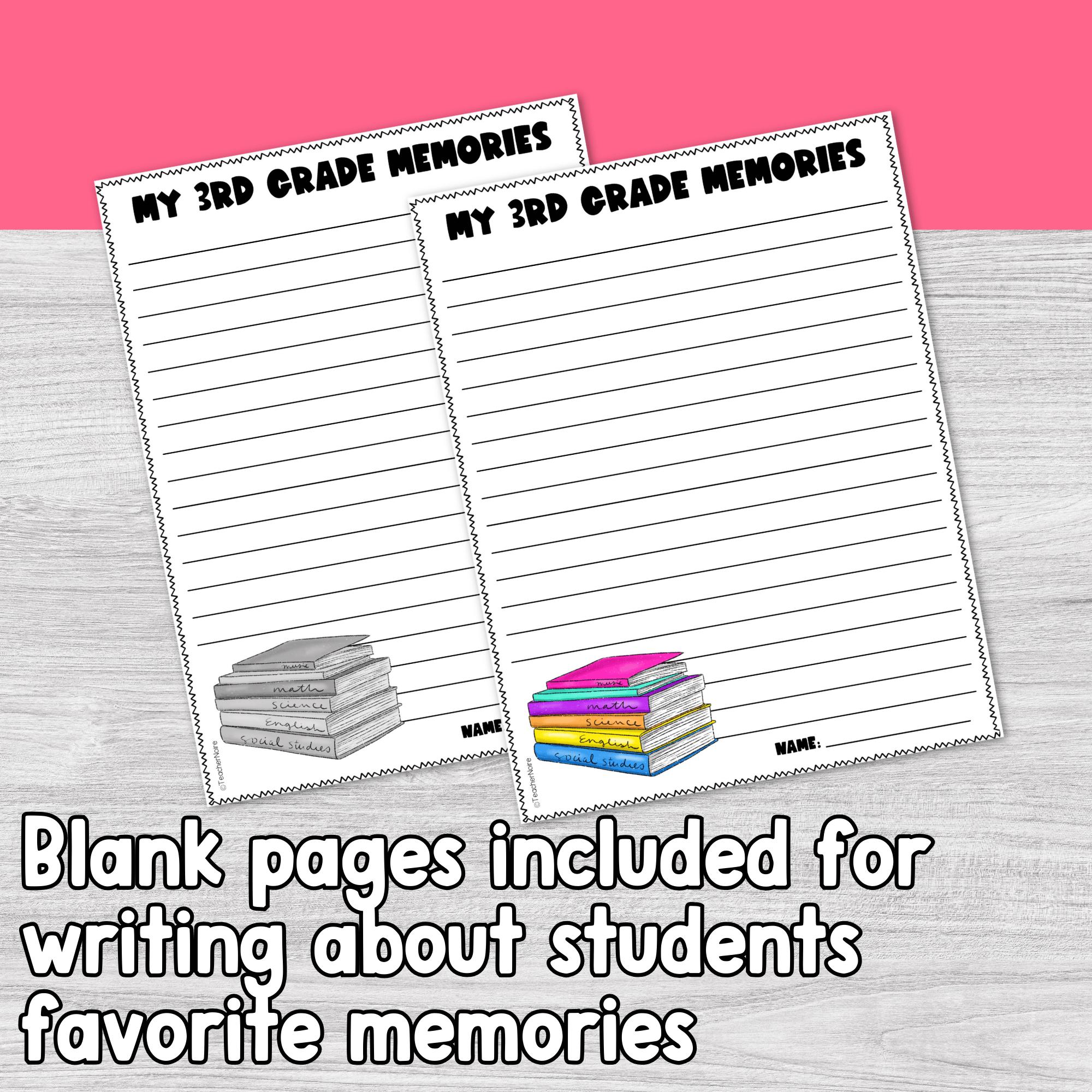 3rd Grade End of Year Memory Book, Reflection Craftivity, Last Week of ...