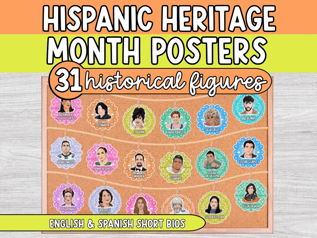 Hispanic Heritage Month Decorations, Biographies, Door Decor, Bulletin ...