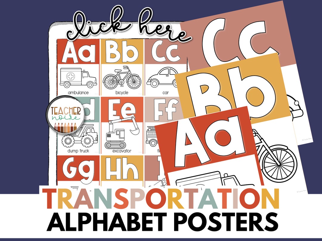 Transportation Theme, A-Z Transportation Vehicles Clipart Poster ...